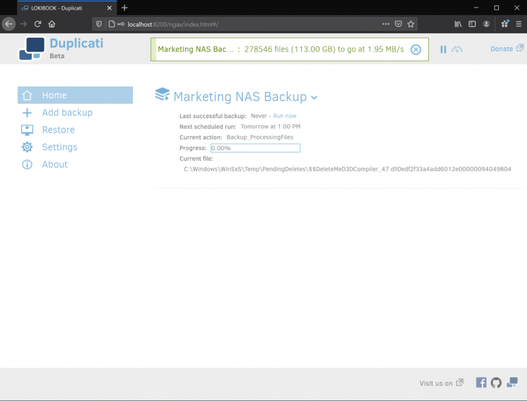 Overview of Duplicati Backups to Cloud Storage